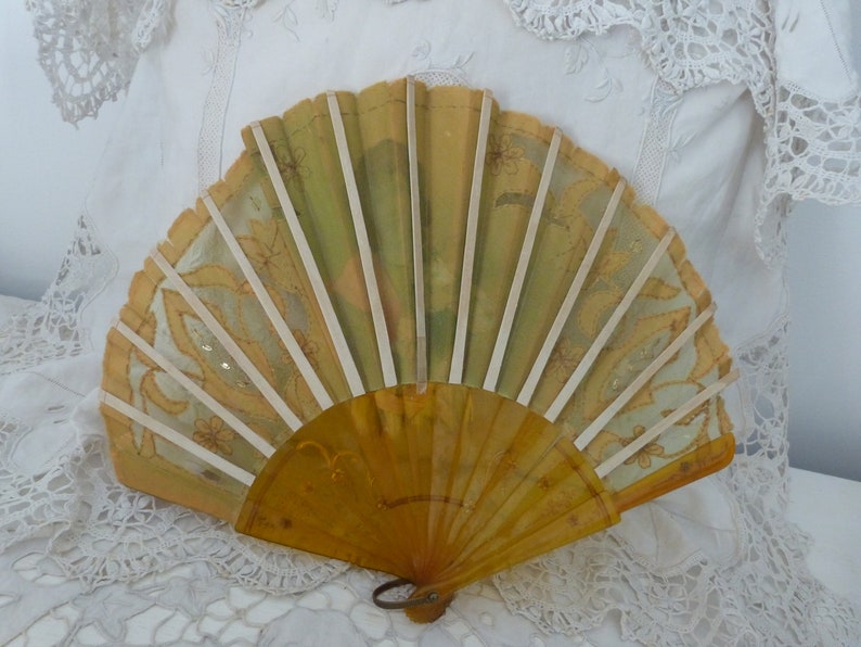Antique Hand Painted Hand Fan in Box 1900s Folding Fan W Gold - Etsy