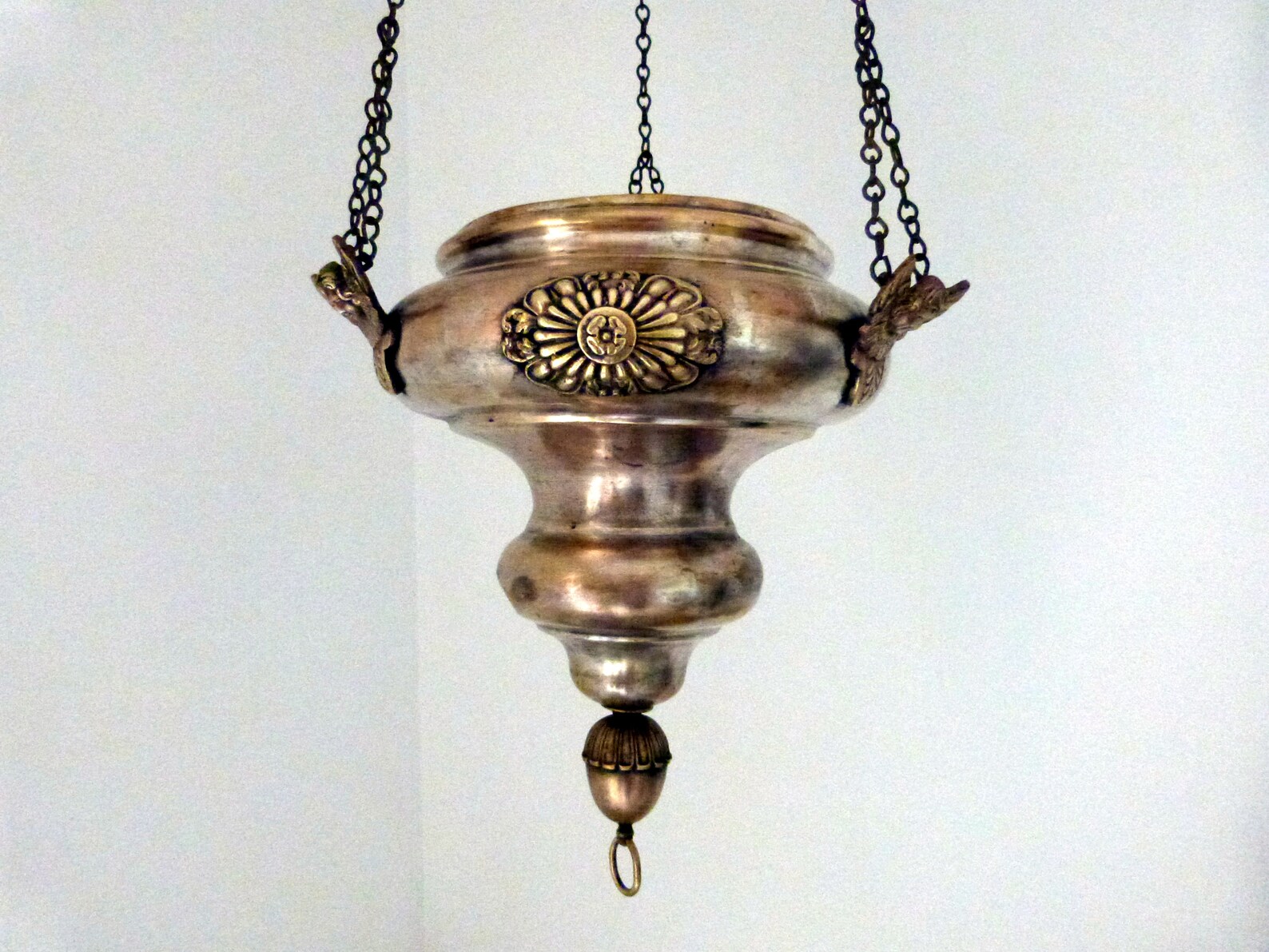 Antique French Thurible Church Icon Lamp Incense Burner LARGE Religious ...