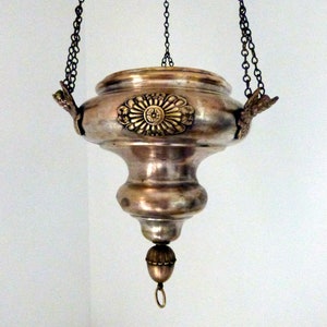 Antique French Thurible Church Icon Lamp Incense Burner LARGE Religious ...