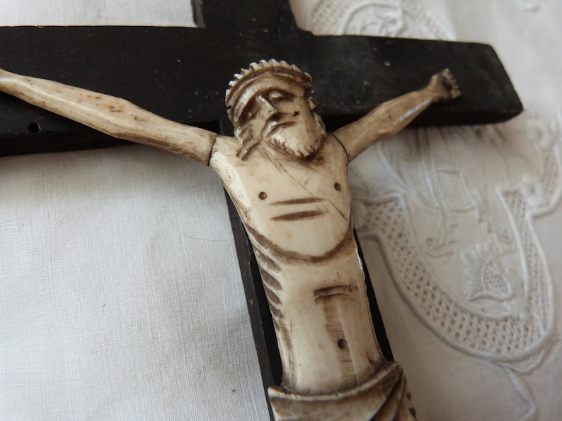 Antique French 1700s Jansenist Bone Corpus Christi RARE Religious Art ...