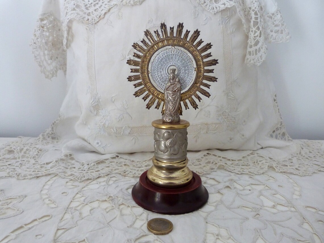 Antique Religious Icon Our Lady of the Pillar Statue Sculpture - Etsy
