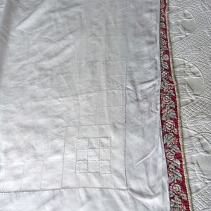 Antique French Linen Dowry Sheet Hand Monogrammed YM W Dotted ...