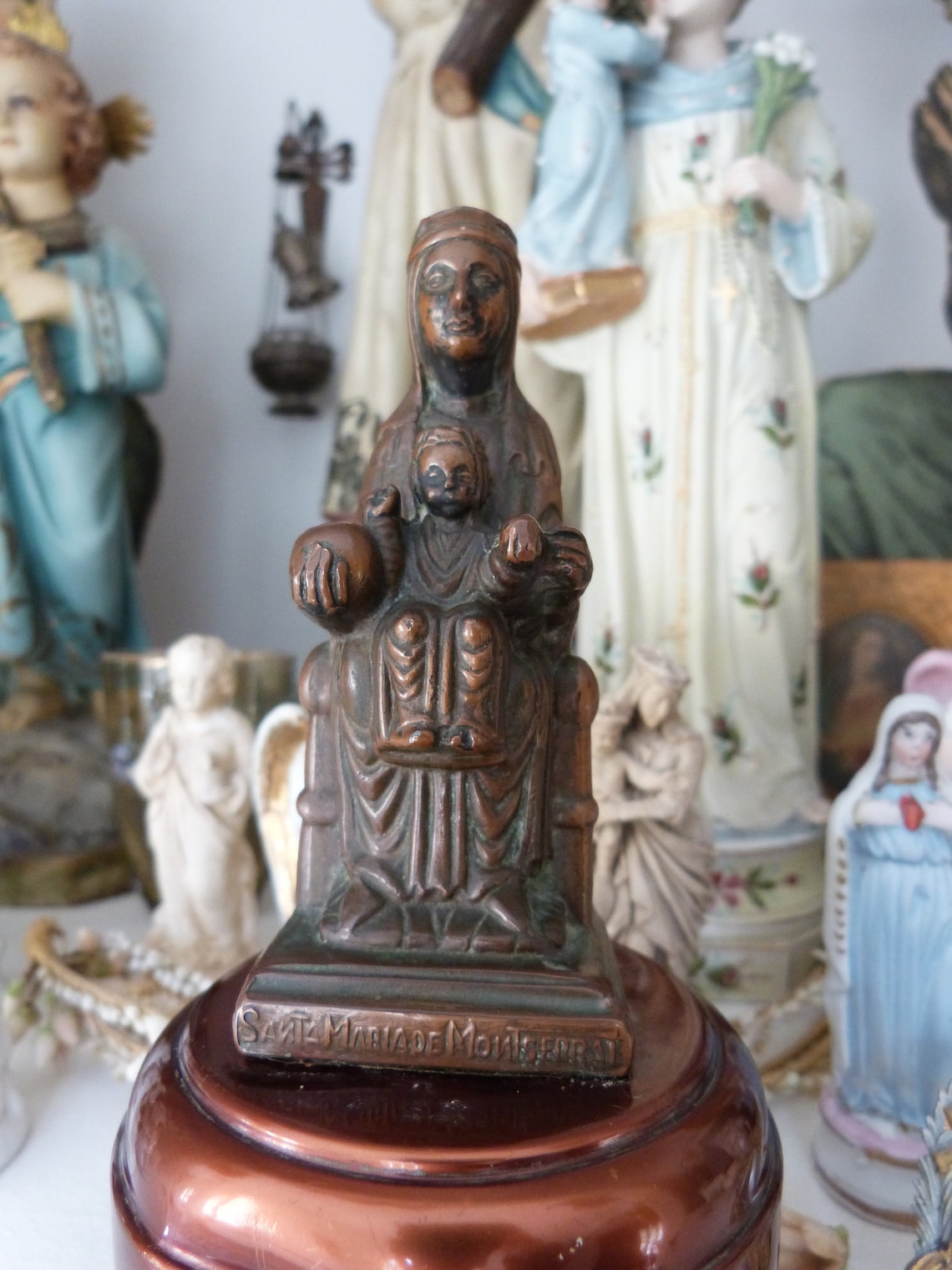 Vintage Religious Music Box W Statue Madonna of Montserrat - Etsy