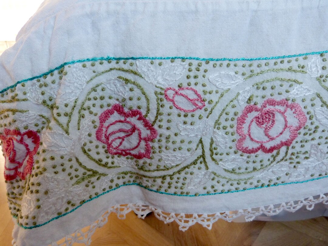 1900s Altar Frontal Antependium Cloth IHS W Roses Embroidery Antique ...