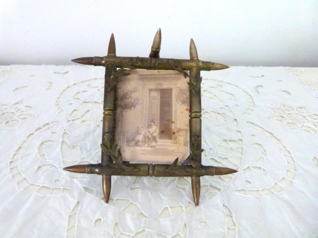 Rare Antique French Handmade Picture Frame W Empty Bullet Socket Cases ...