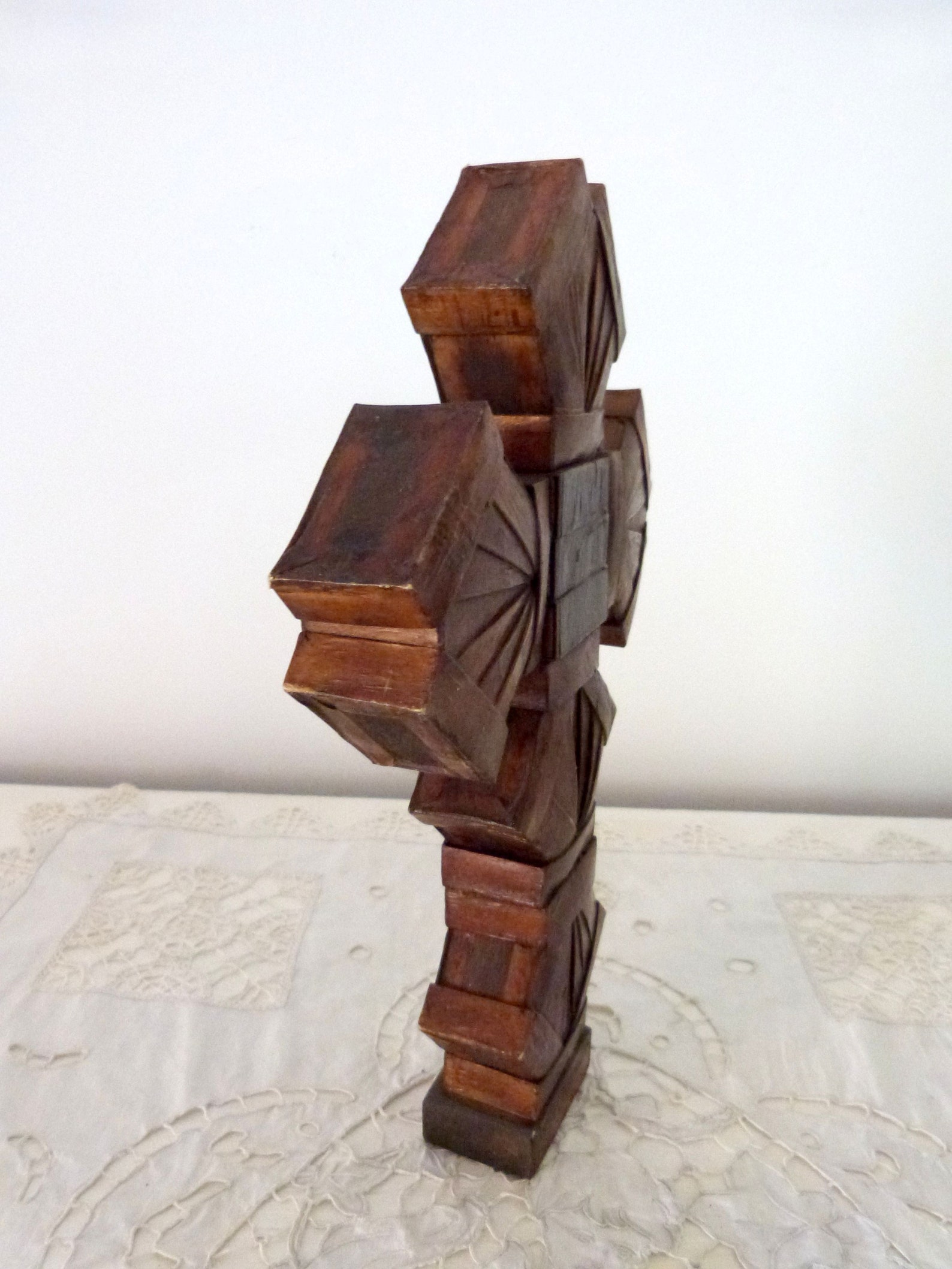 Antique French Tramp Art Trench Art Cross Crucifix Handmade W Match ...