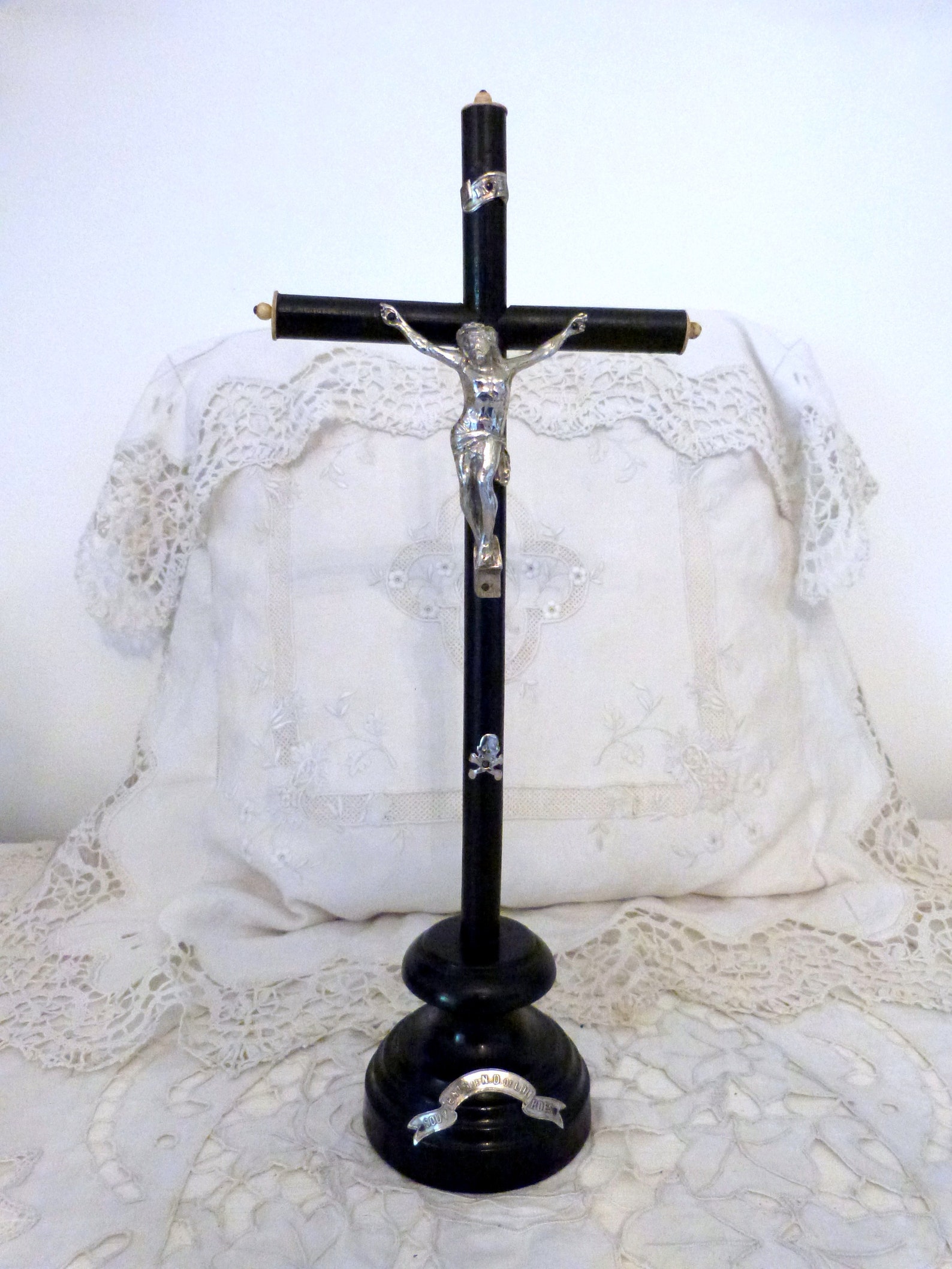 Antique French Religious Black Wooden Standing Cross Crucifix - Etsy