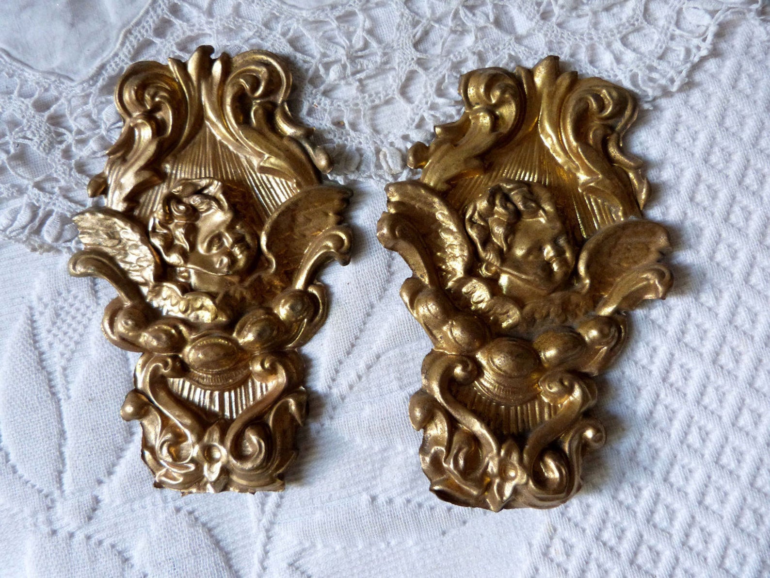 Antique Gilded Ormolu Angel Cherub Putti Hook Covers Wall - Etsy