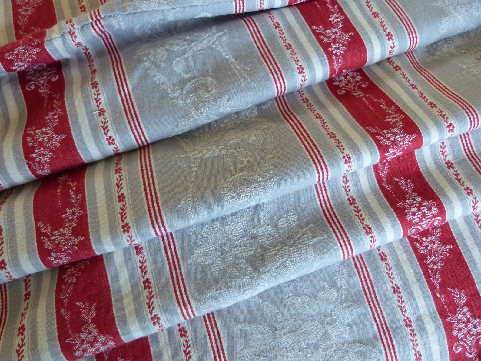Vintage Linen Mattress Ticking 4.5 YARDS French Red Ticking - Etsy