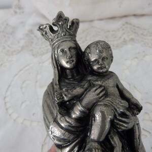 Madonna and Child Jesus Christ Statue Heavy Pewter Antique French ...