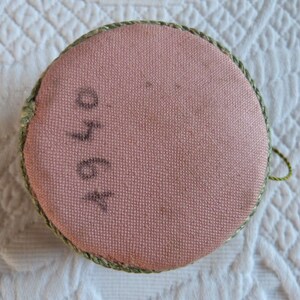 Vintage French Handmade Silk Round Box W Glass Beads, 1940s Sewing ...