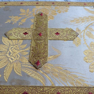 Antique French Silk Brocade Religious Western Burse Mass Bag Pocket ...