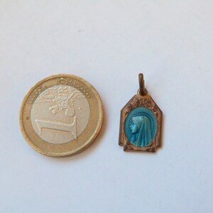 Antique French Religious Blue Enamel Miraculous Medal Holy - Etsy