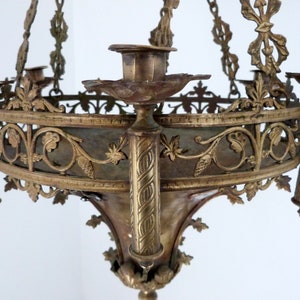 Antique French Bronze Thurible Church Icon Lamp Candle Holder Gothic ...