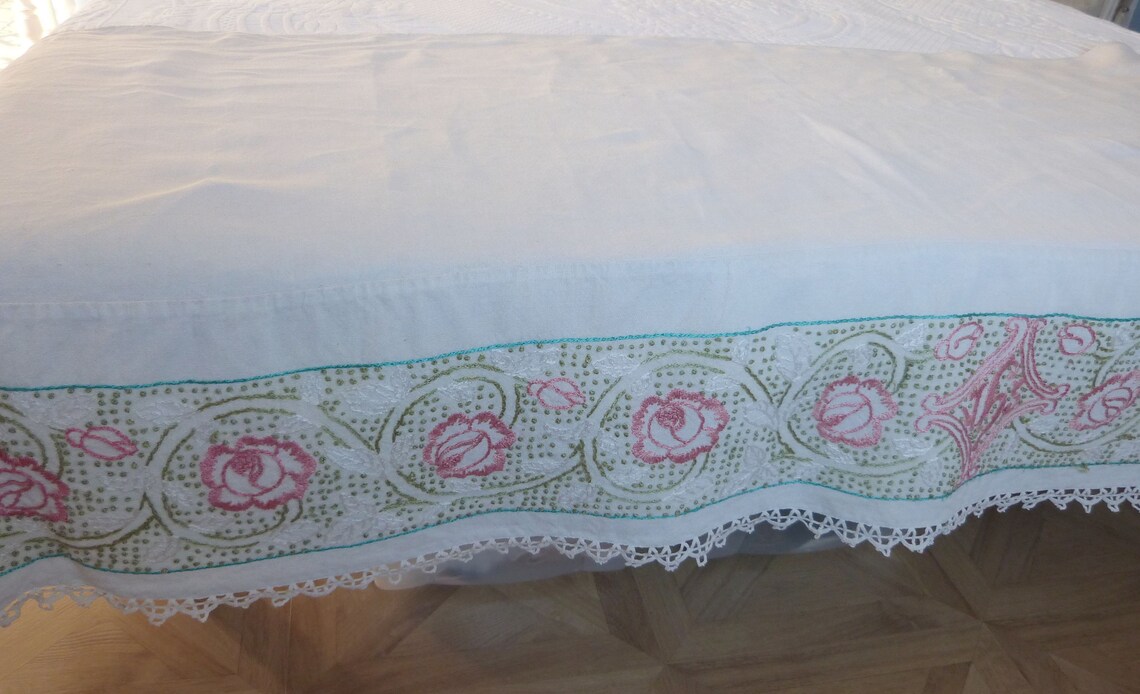 1900s Altar Frontal Antependium Cloth IHS W Roses Embroidery Antique ...