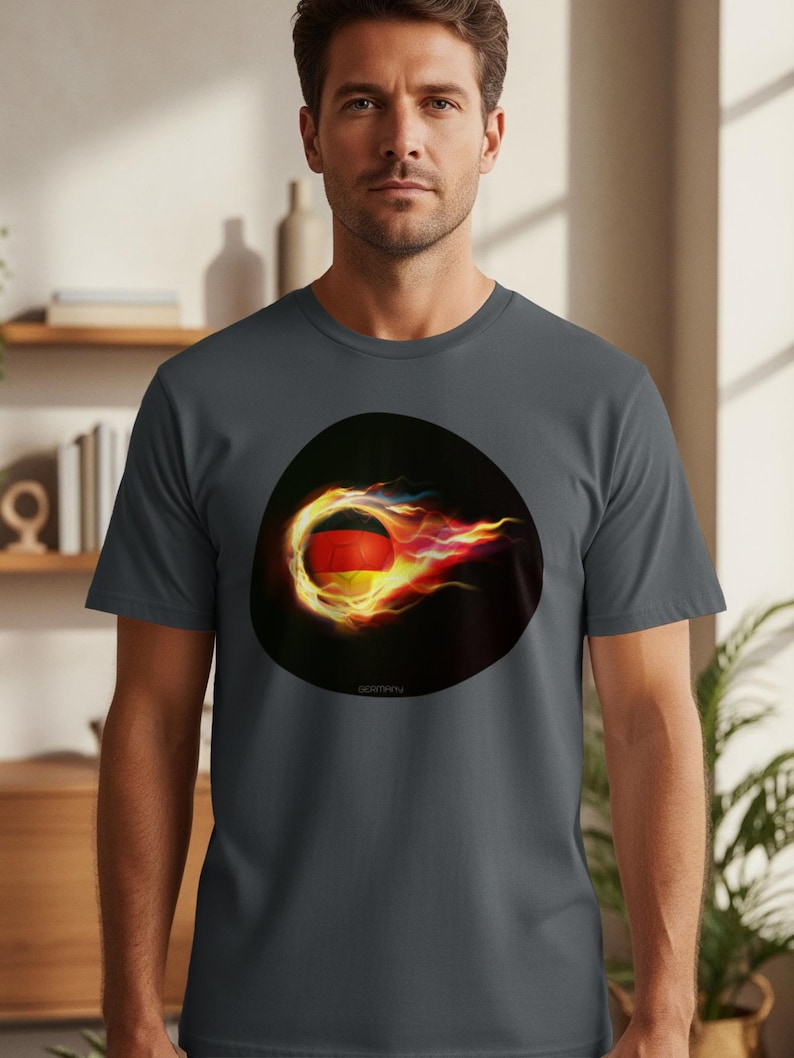 Flaming Germany Soccer Ball Graphic T-shirt, Football Fan Art - Etsy