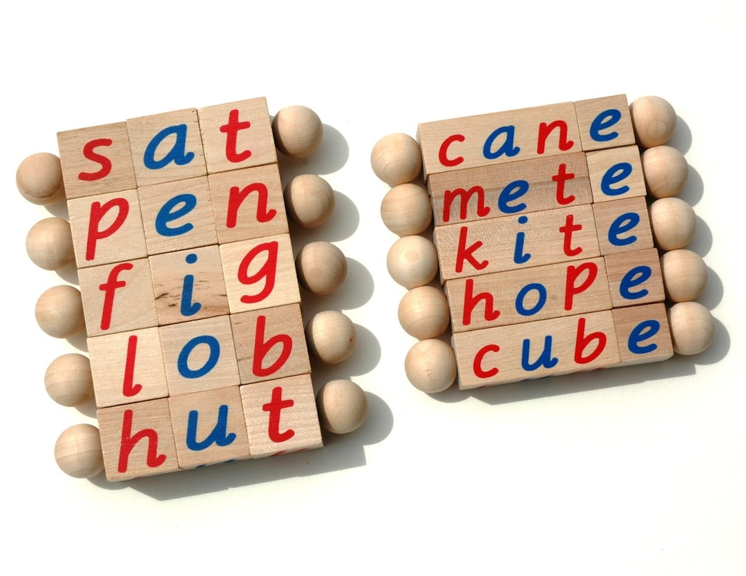 Set of Phonetic and Silent E Reading Blocks by Quality Montessori ...
