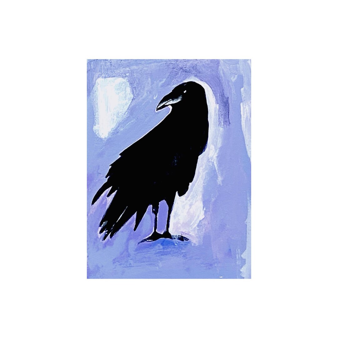 Original Art, Watercolor Paintings, Raven Bird Art, Raven Painting ...