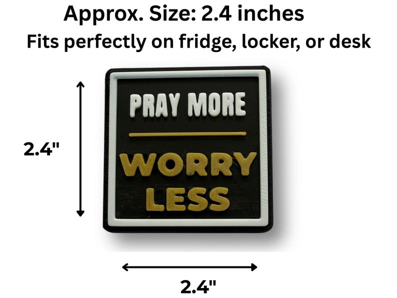Christian Magnet: Pray More Worry Less Faith Quote, 3D Printed Decor - Etsy