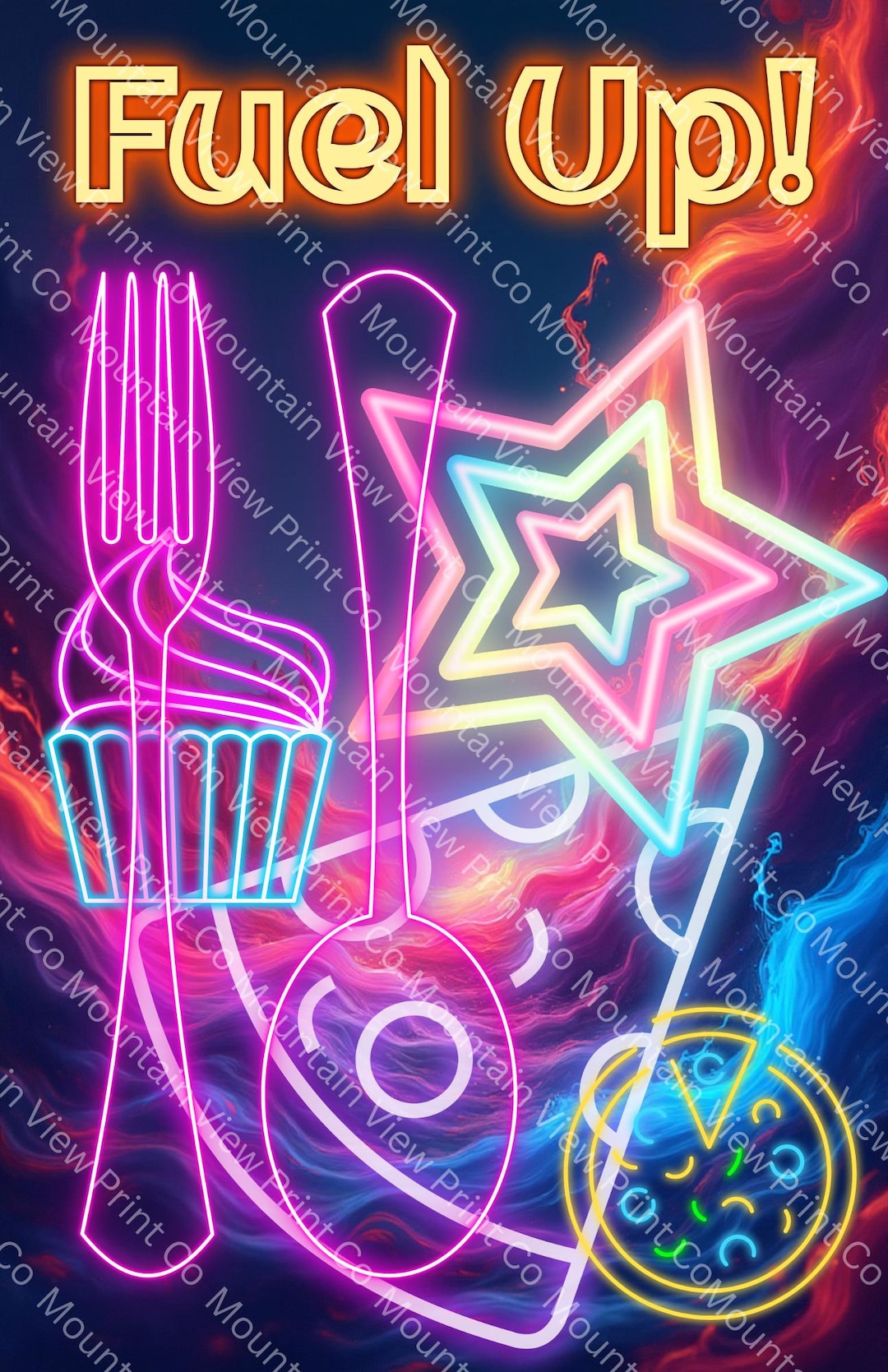 Illumination Station | Fuel Up! Poster | VBS Snack Sign | Neon Snack ...