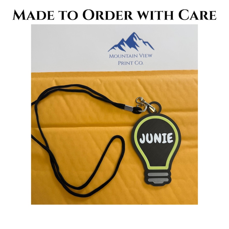 Custom Glow-in-the-dark VBS Name Badge | Light Bulb Lanyard Tag - Etsy