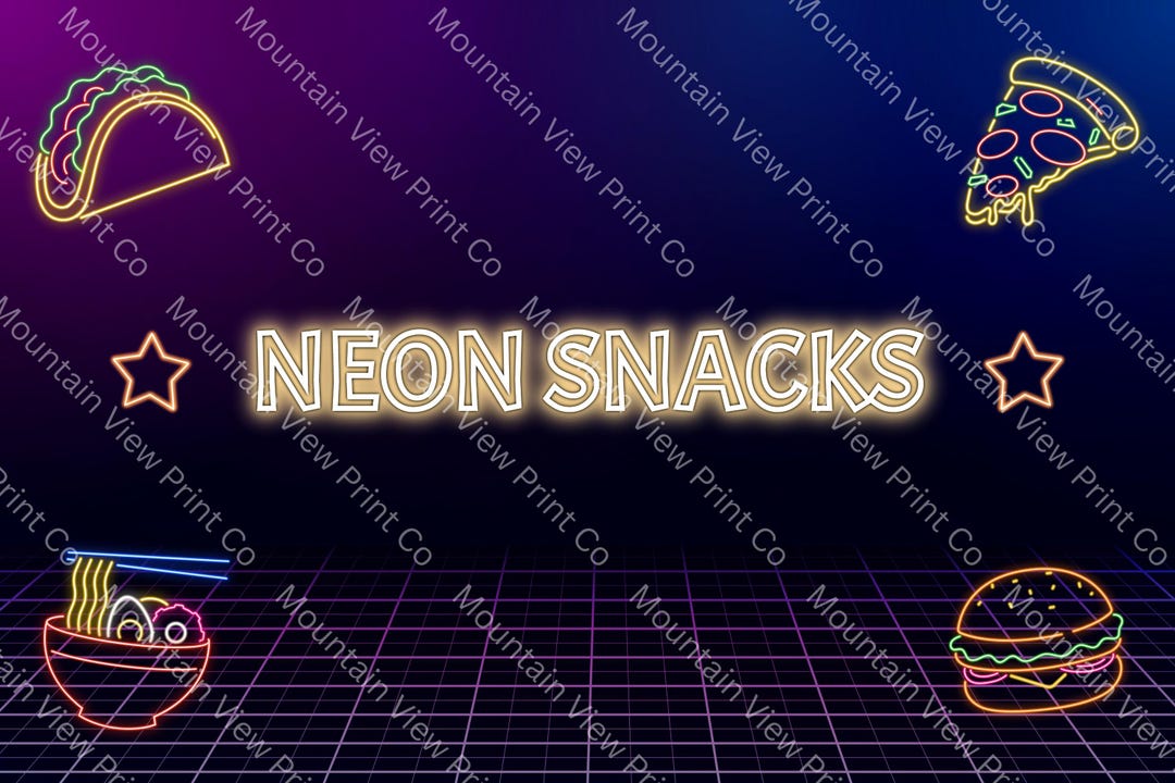 Neon Snack Station Posters | Church VBS Decor (digital Download) - Etsy