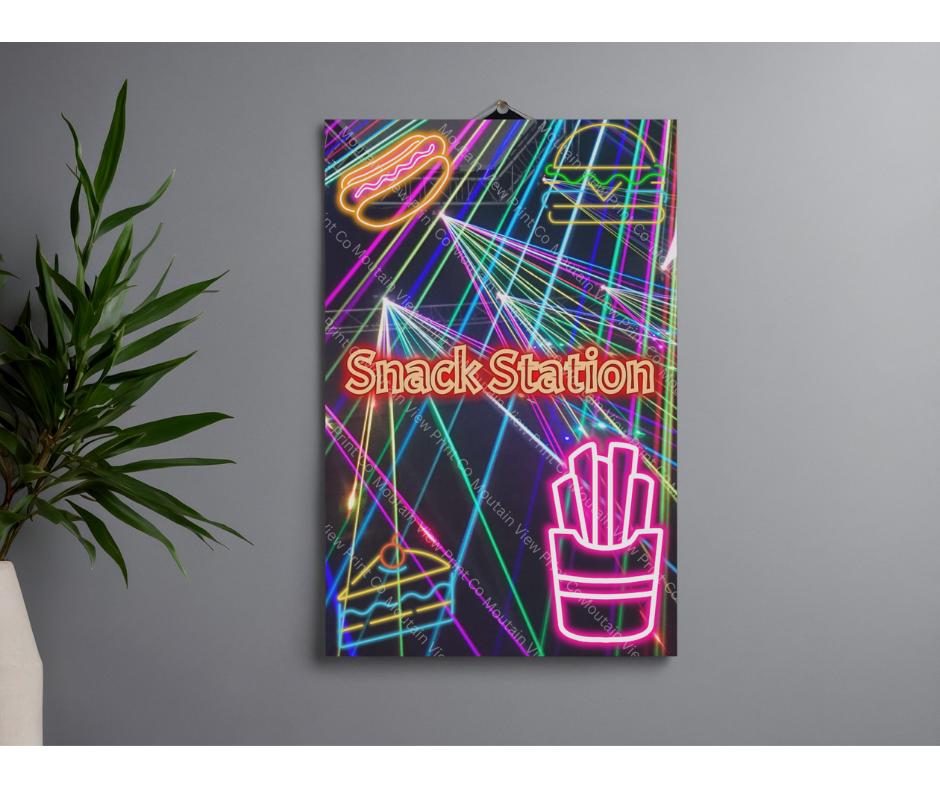 Neon Snack Station Poster | Church VBS Decor (digital Download) - Etsy