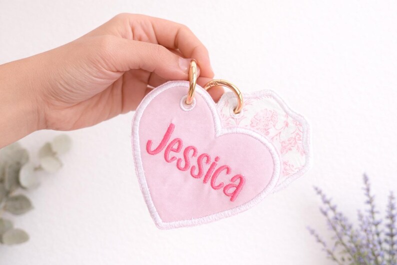 Personalized Embroidered Fabric Bag Tag, Custom Name Luggage Identifier ...