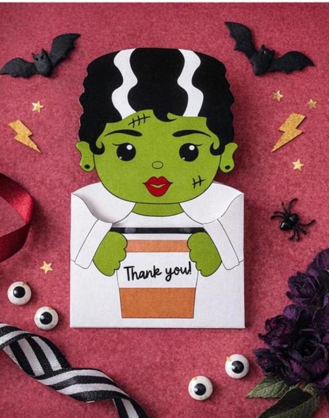 Bride of Frankenstein Gift Card Holder, Printable Halloween Craft ...
