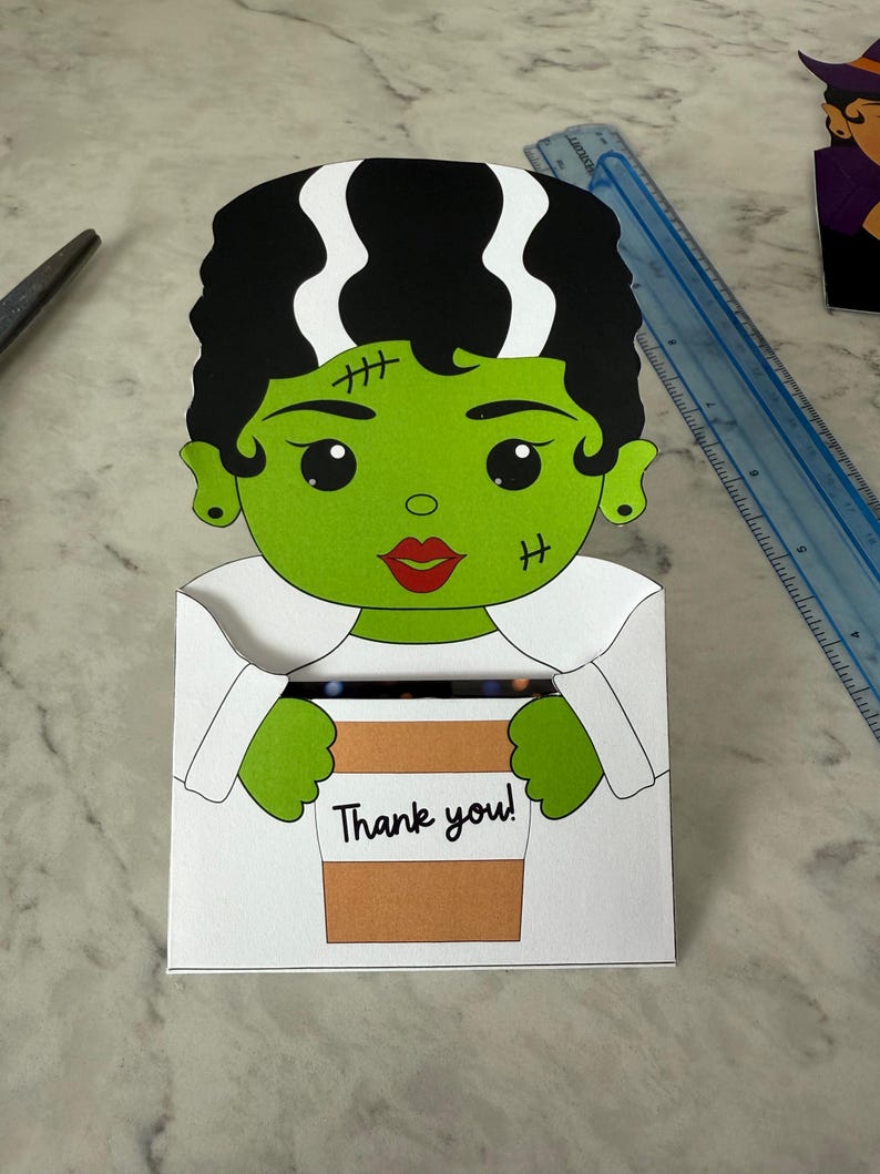 Bride of Frankenstein Gift Card Holder, Printable Halloween Craft ...
