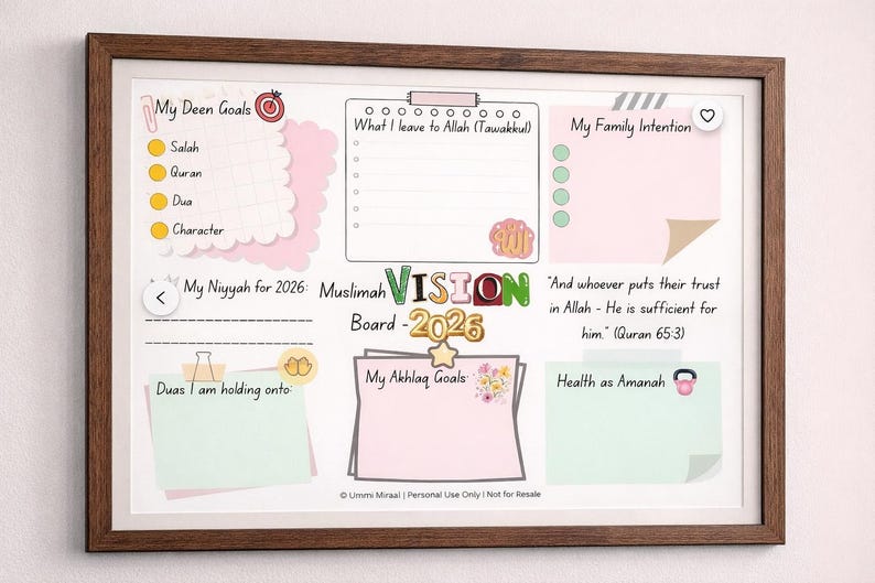 Muslimah Vision Board Kit 2026 | Islamic Goal Planner | Faith-based ...