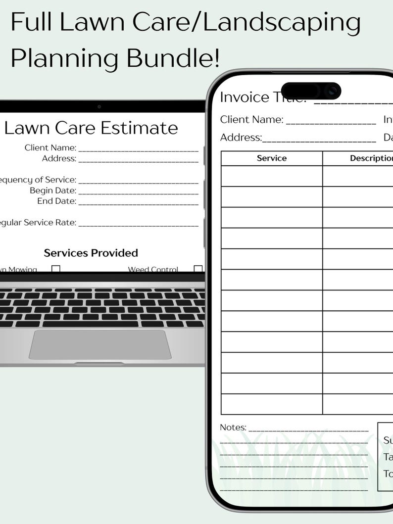 Lawn Care Route Planner & Field Tracking Bundle (printable + Fillable ...