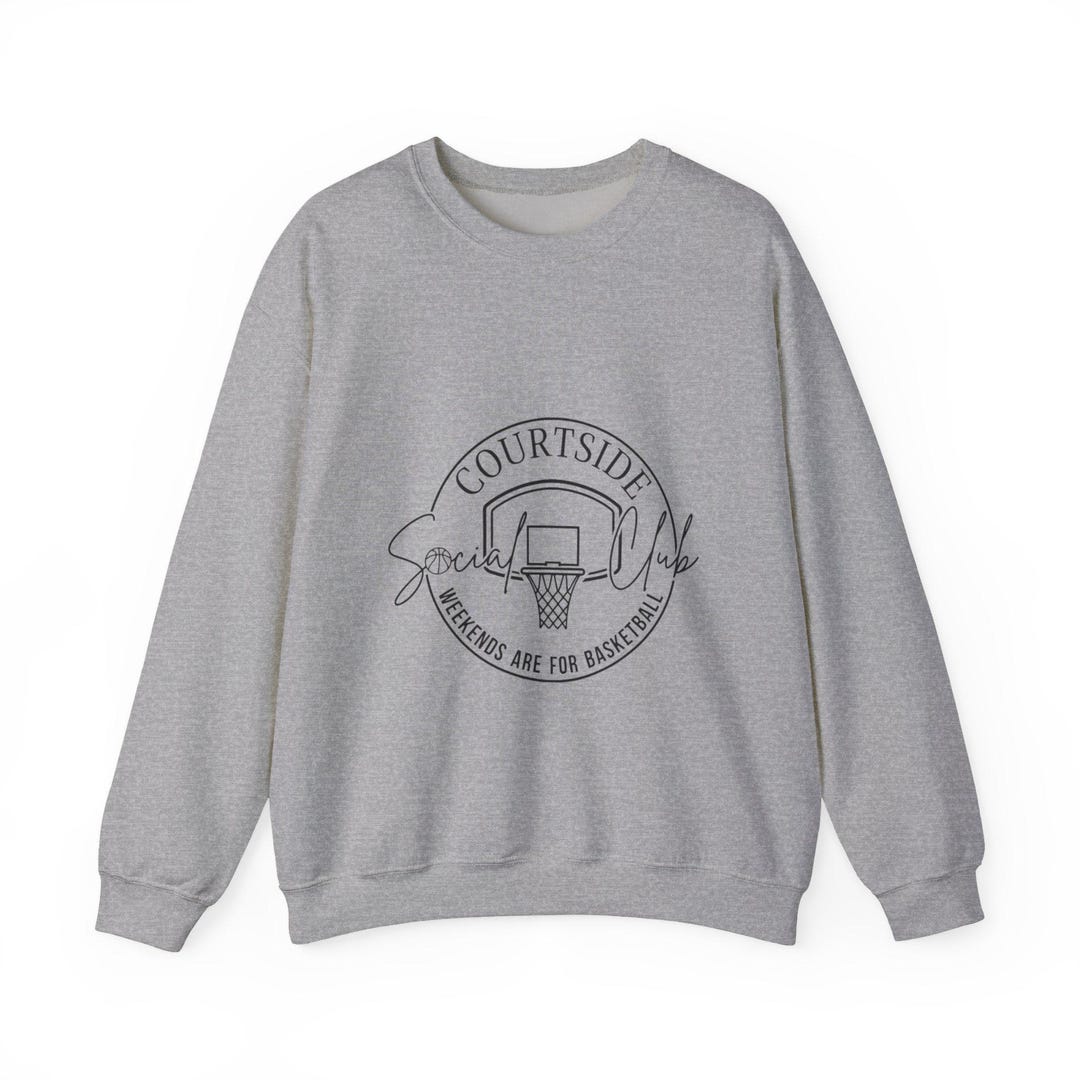 Courtside Hoop Logo Crewneck Sweatshirt | Basketball Court Graphic - Etsy
