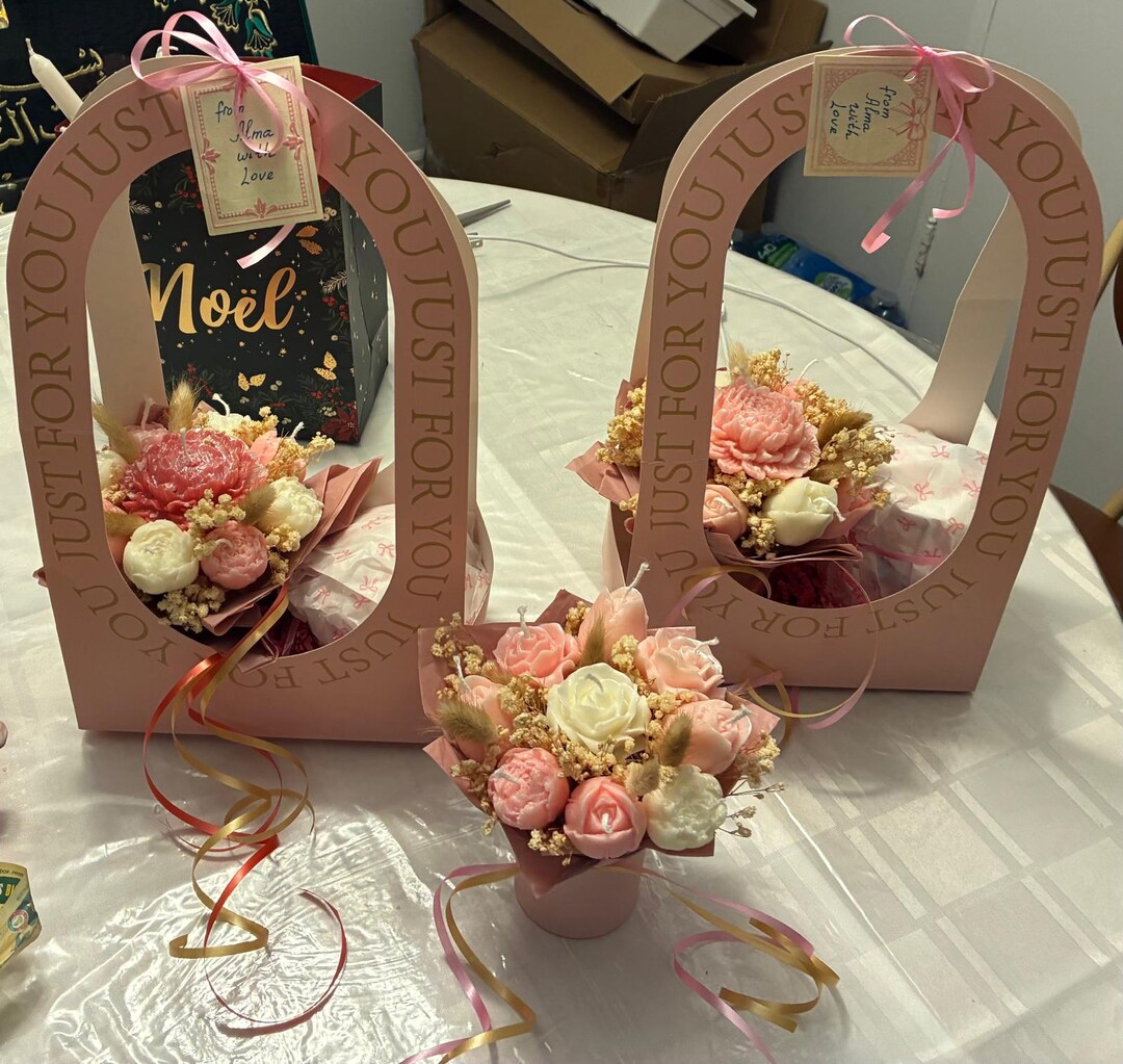 Handmade Candle Bouquet – Luxury Gift Set – Decorative Scented Candles ...