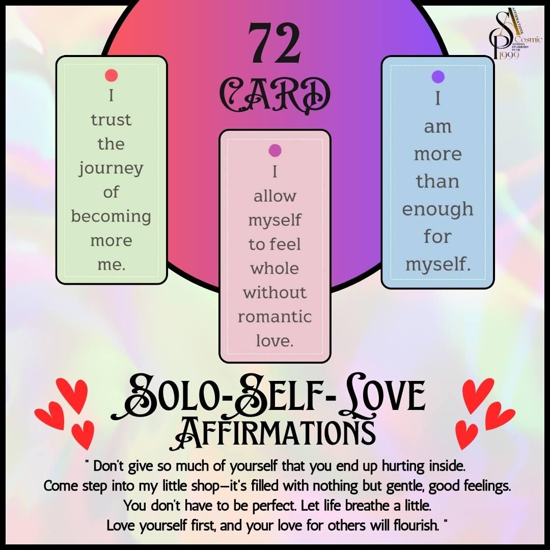 Solo Self Love Affirmation Cards | Confident Single Life Quotes ...
