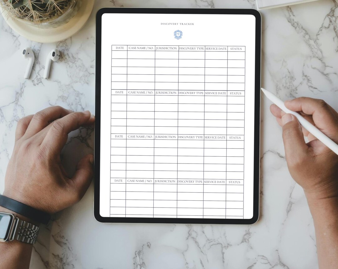 Discovery Deadline Tracker | Printable + iPad PDF - Etsy