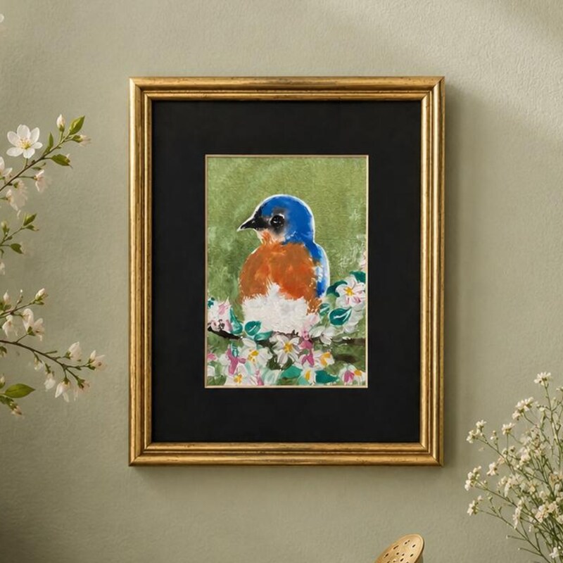 Acrylic Painted Bluebird - Etsy