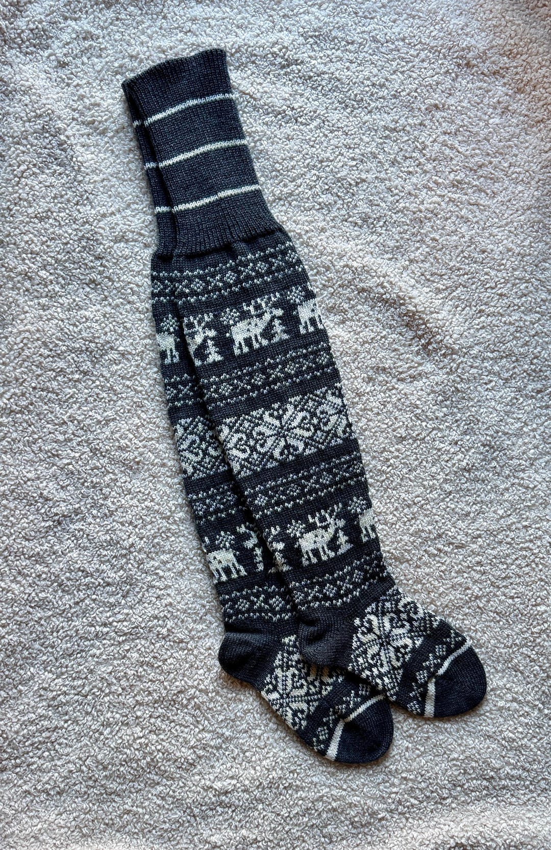 100% Wool Socks, Norwegian Scandinavian Folk Art, Hand Crafted, Fair ...