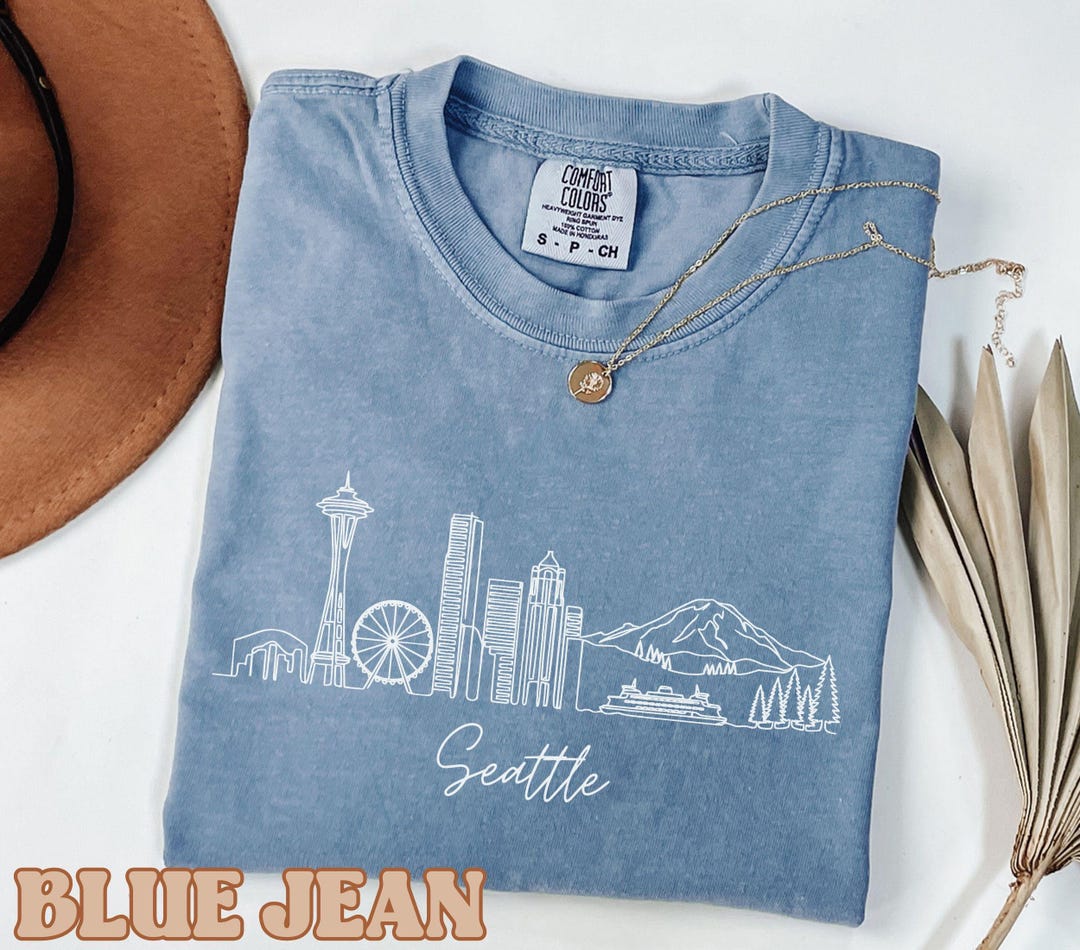 Seattle WA T-shirt, Seattle Skyline Sweater, Washington State Crewneck ...