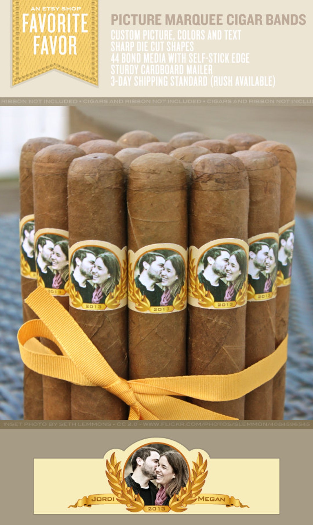 Custom Photo Cigar Bands 16 Custom Printed Labels Photo Marquee - Etsy