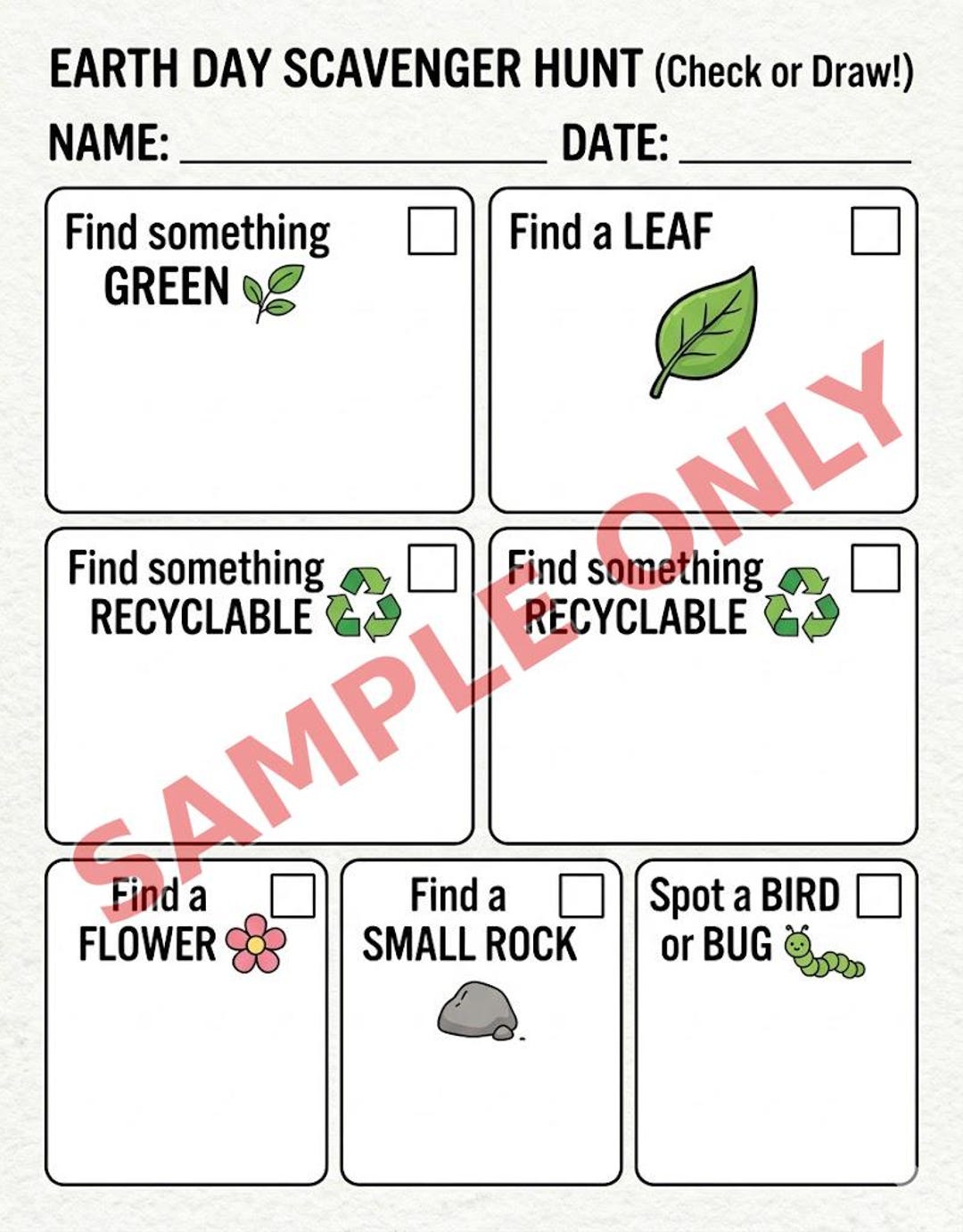 Earth Day Activity Pack for Kids | Scavenger Hunt and Trace and Draw ...