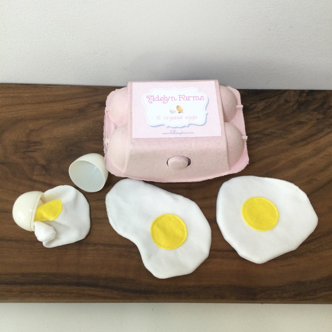 Kids Pretend Play Eggs & Carton, Personalized, Toddler Toys, Handmade ...