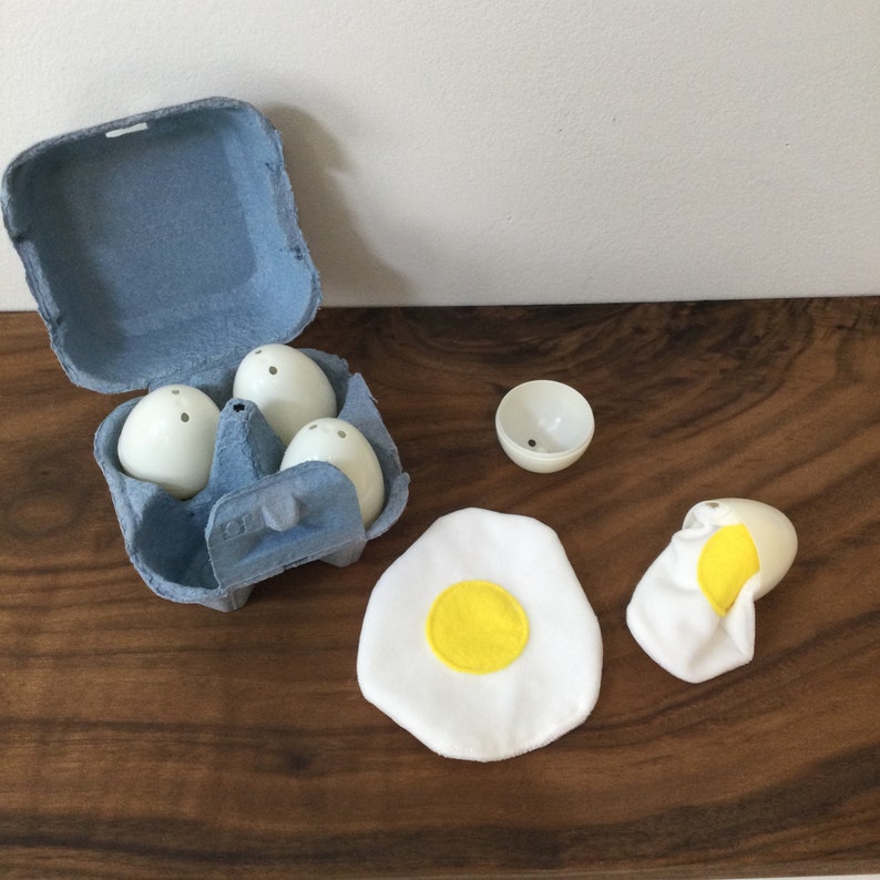 Kids Pretend Play Eggs & Carton, Personalized, Toddler Toys, Handmade ...