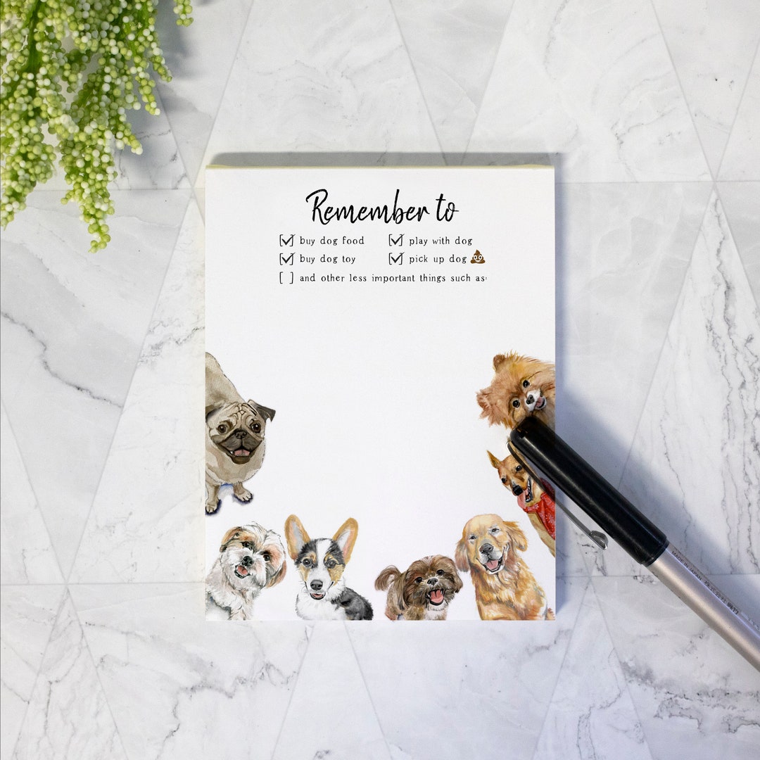 Notepad Happy Dogs Reminder - Etsy