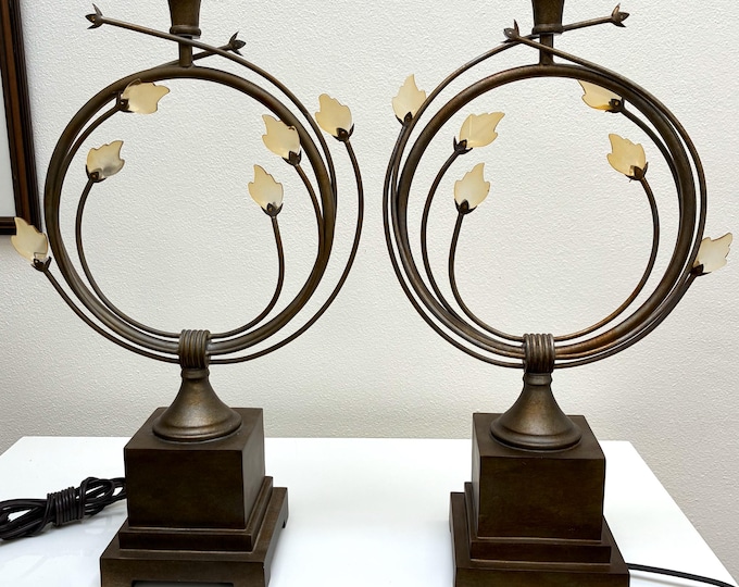 Reserved Terry Set Table Lamps, GLAM Pair Victorian Style Bedside Lamps ...