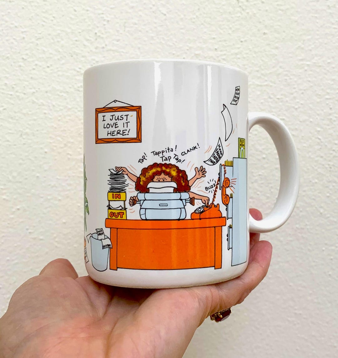Retro Office Humor Mug, I Just Love It Here, JOB Funny Gift, Work Fun ...