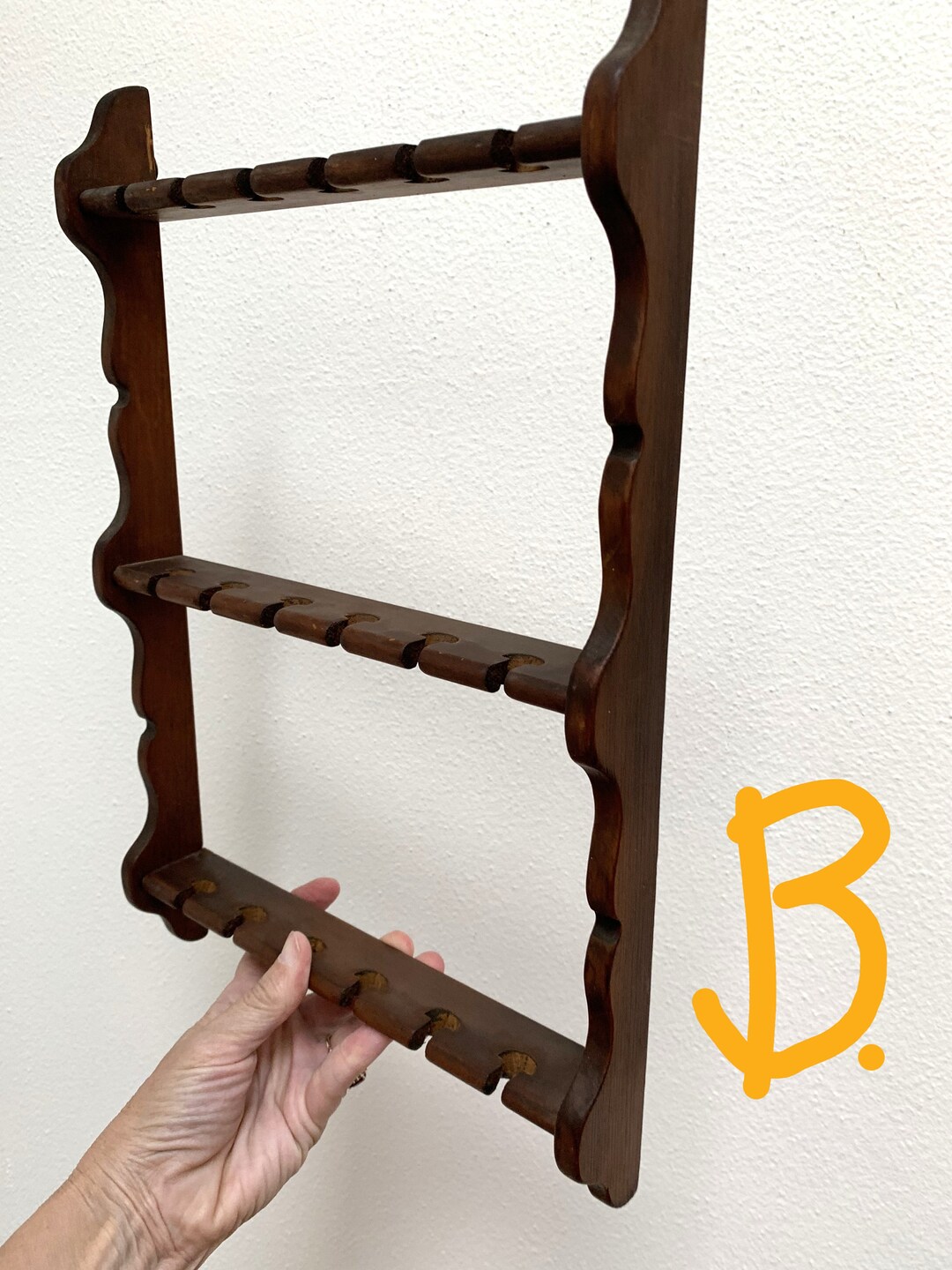 Vintage Spoon Racks Holder 18 SPOONS, Souvenir Spoons Small Wooden ...