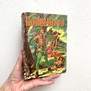 Vintage ROBIN HOOD Book, Hardback 1955 Merry Adventures of Robin Hood ...