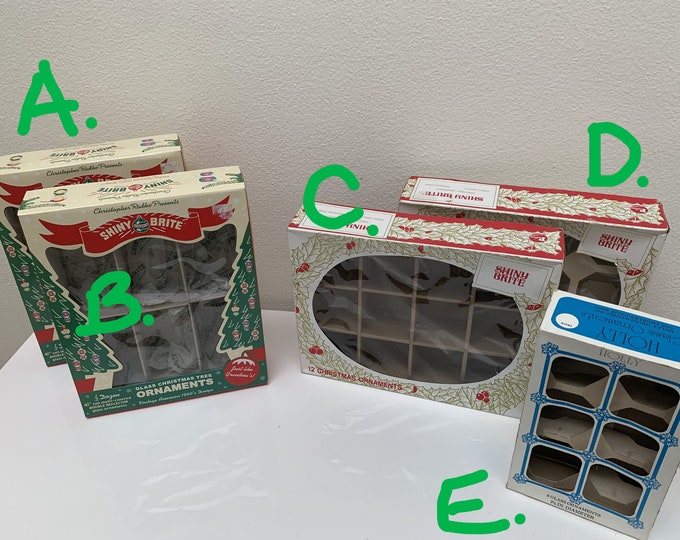 Vintage Box Stack, Shiny Brite Empty Ornament Boxes, Christmas Diorama ...
