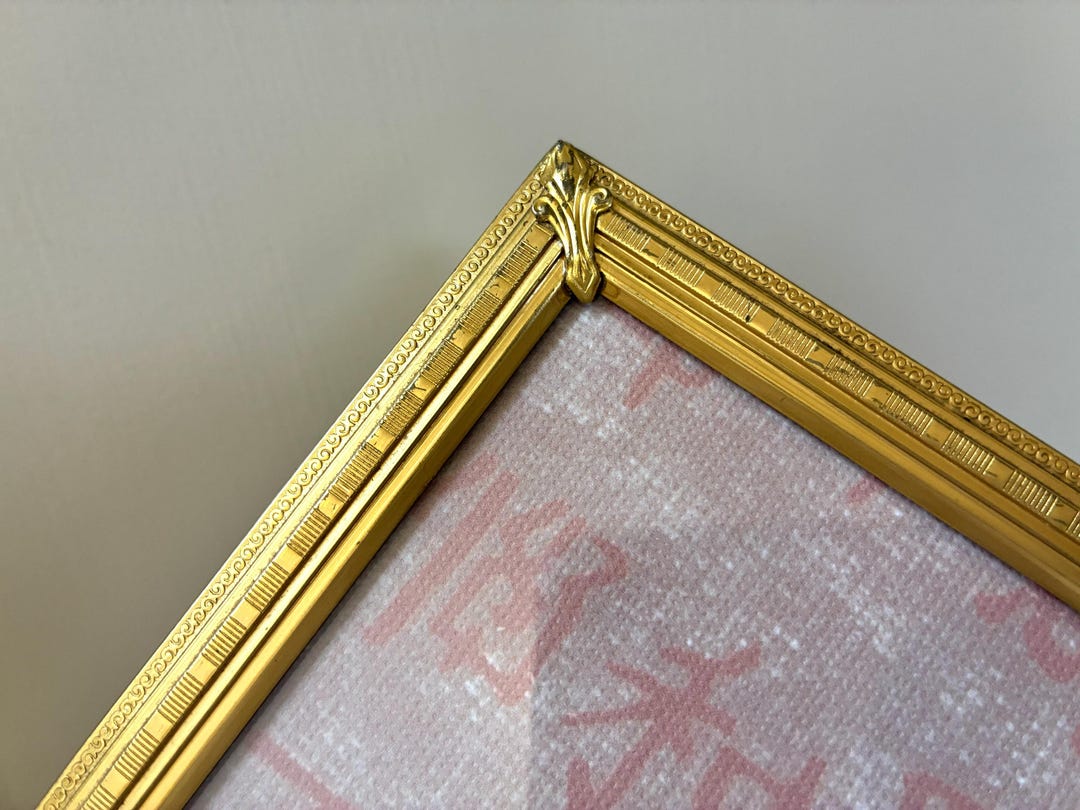 8 by 10 FRAME Fancy Gold Metal Picture Frame, Vintage 1960s Medallions ...